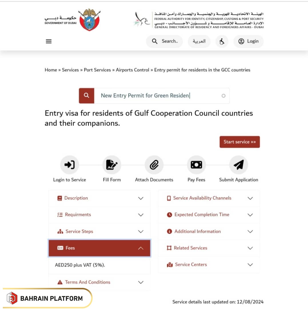 Dubai visit visa from Bahrain price 2026