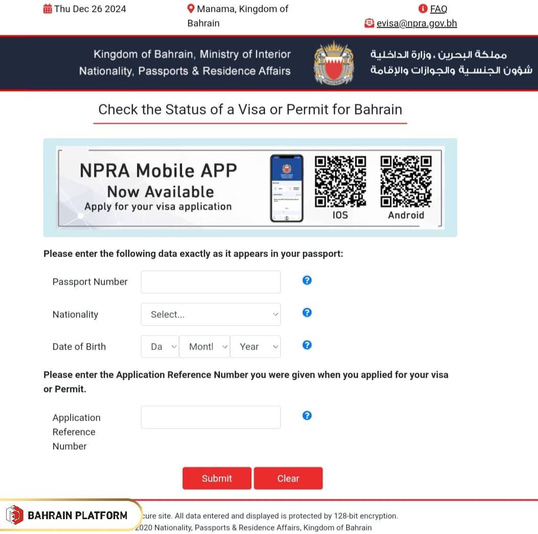 Dependent visa status in Bahrain Check